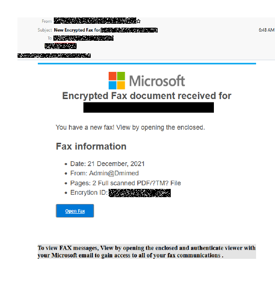 ‘Encrypted Fax’ Alert Scam Email Brandjacks Microsoft
