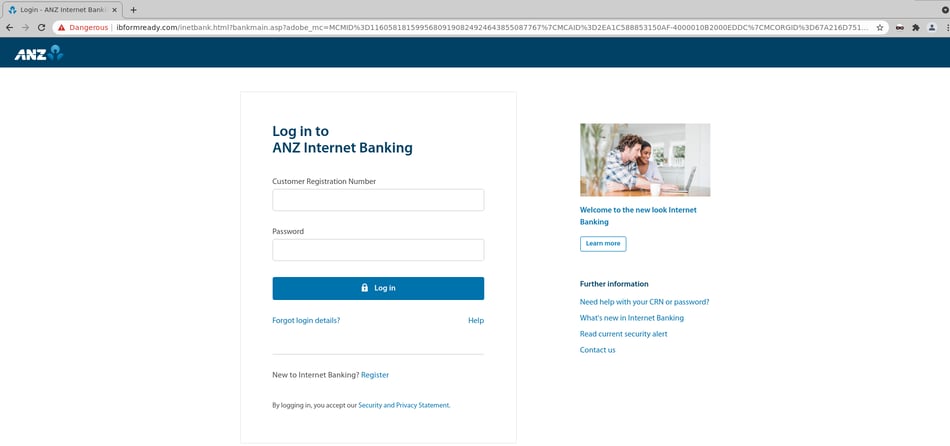 'Suspicious Login' Phishing Email Purports to be from ANZ