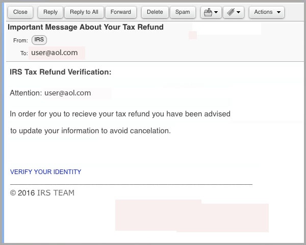 IRS tax refund scam targets American tax payers