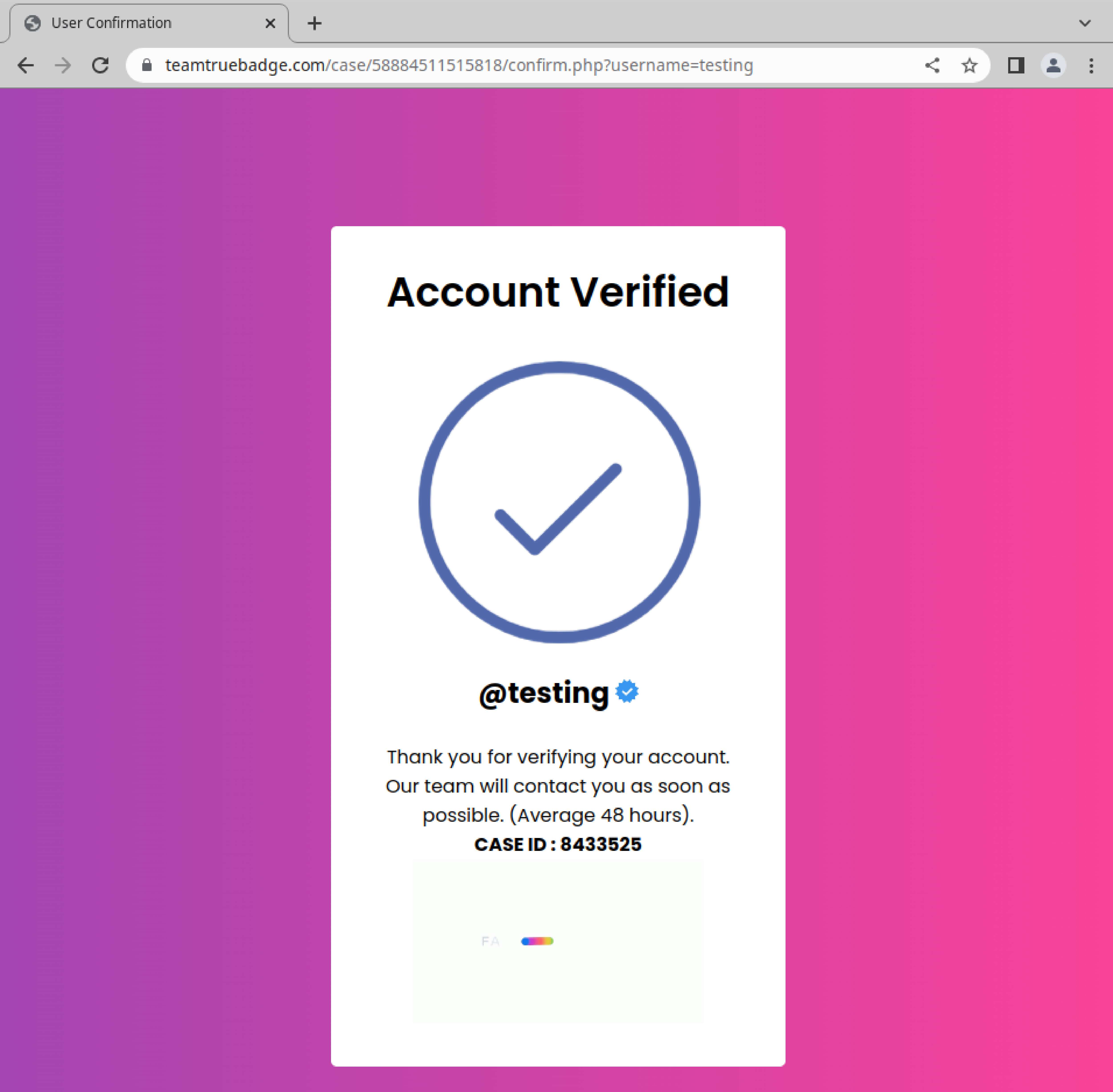 New Insta “Blue Badge” Phishing Email