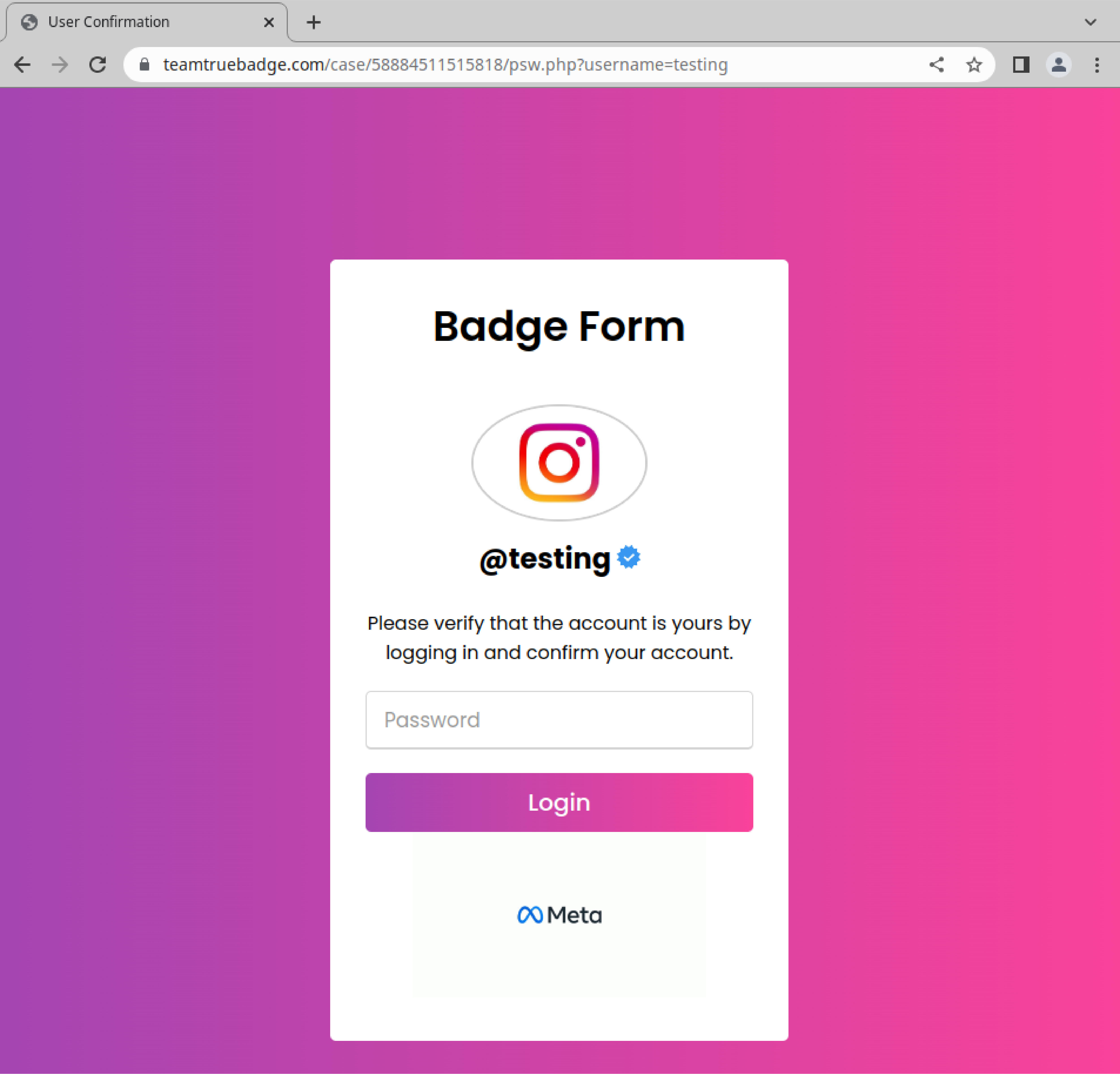 New Insta “Blue Badge” Phishing Email