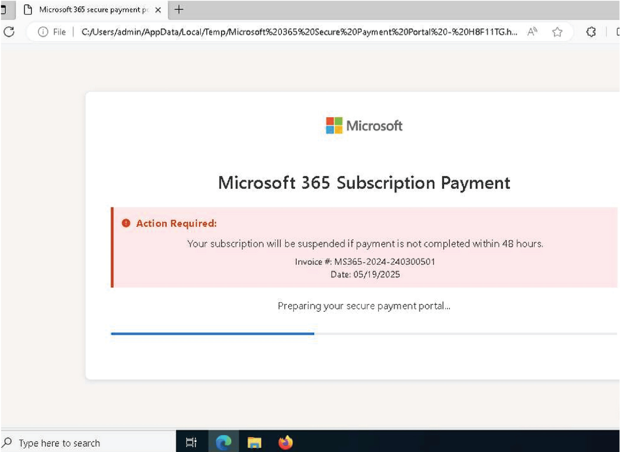 Microsoft 365 Subscription Phishing Scam Harvests Personal & Financial Data