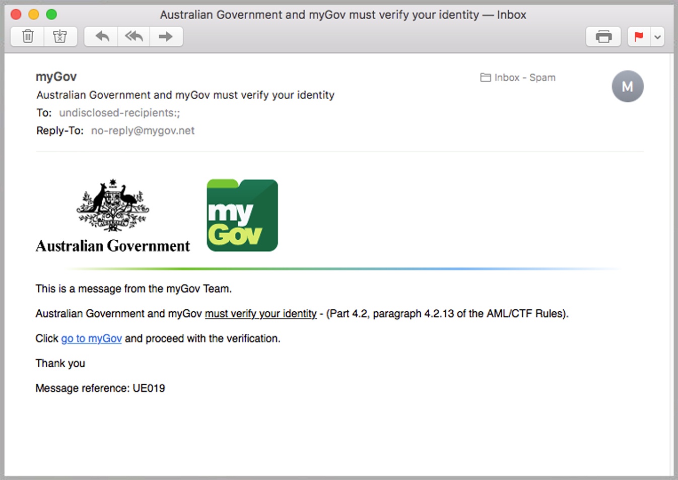 Near-perfect myGov clone aims to harvest credit card information