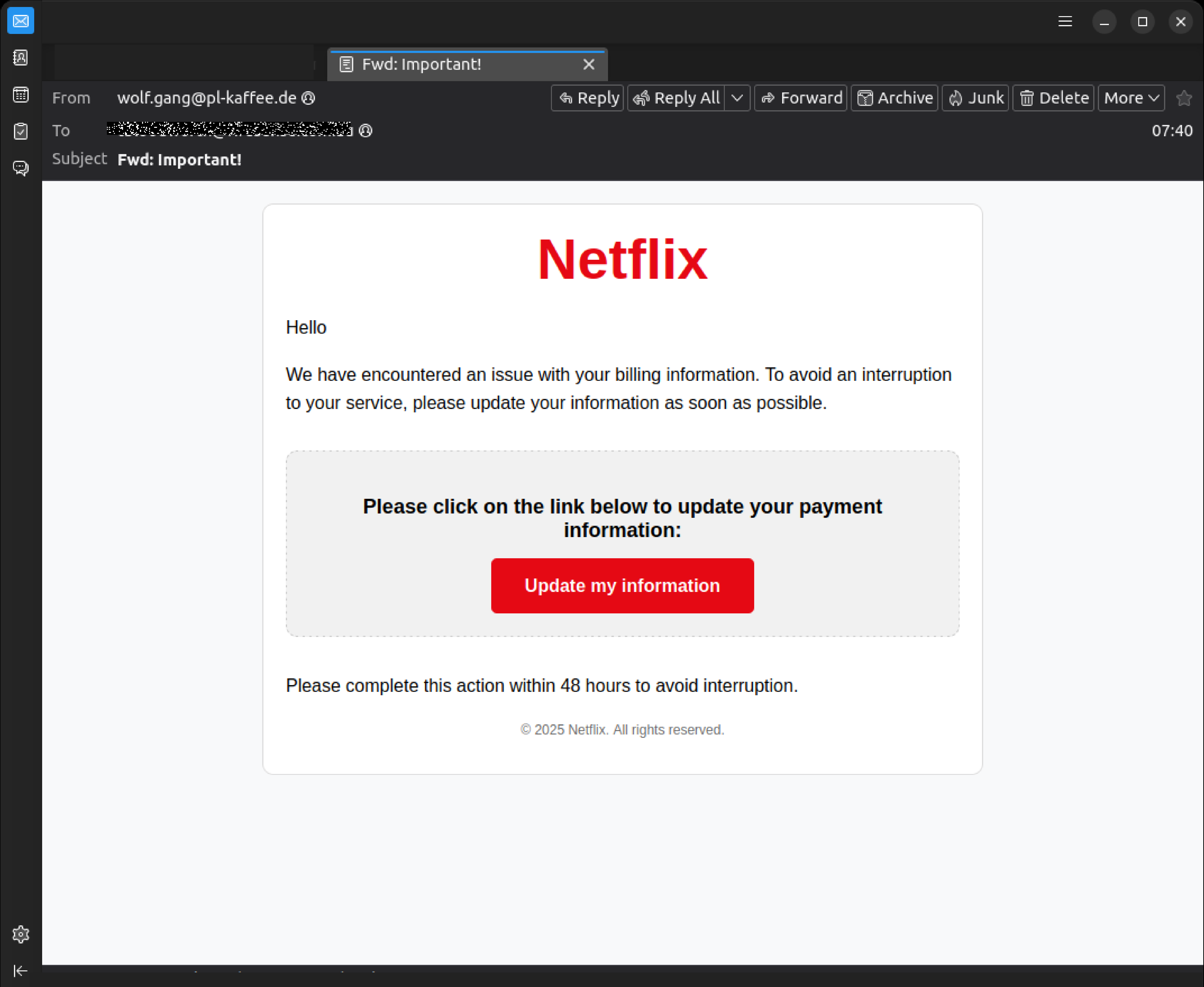 Don’t be Fooled by this Netflix Billing Problem Notice