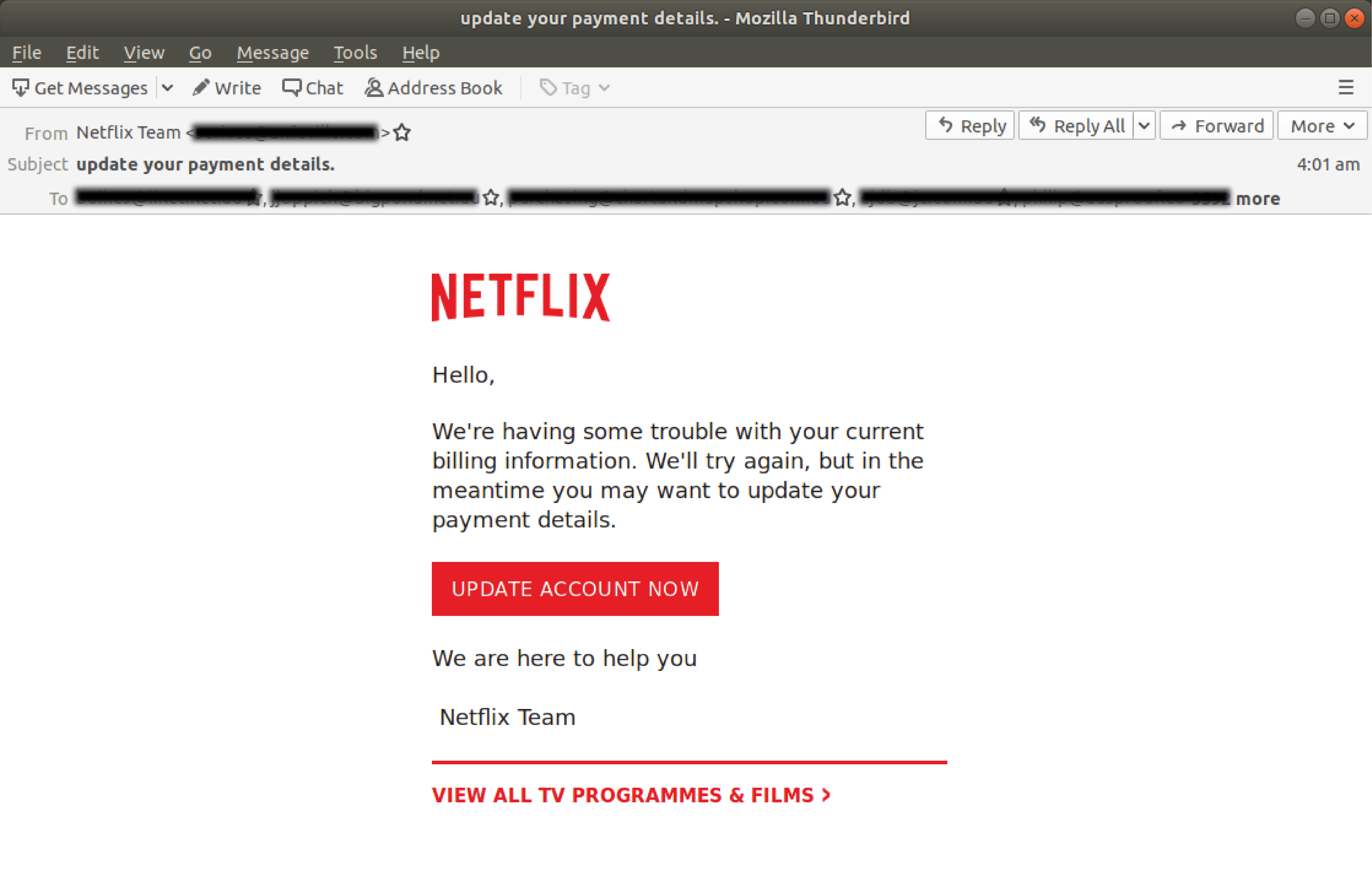 The latest Netflix email scam lands just in time for the holidays