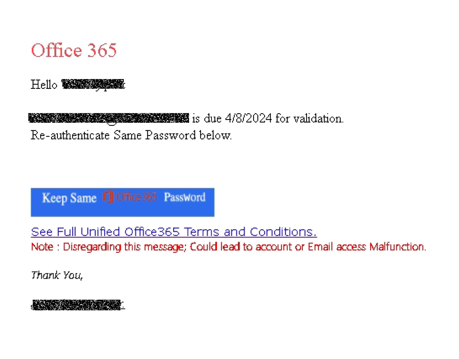 Beware Office 365 Password Reset Hoax