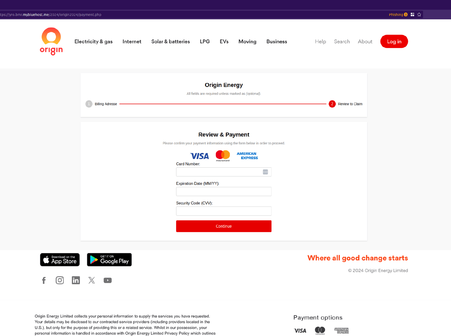 Origin Energy Bill, Refund Scam