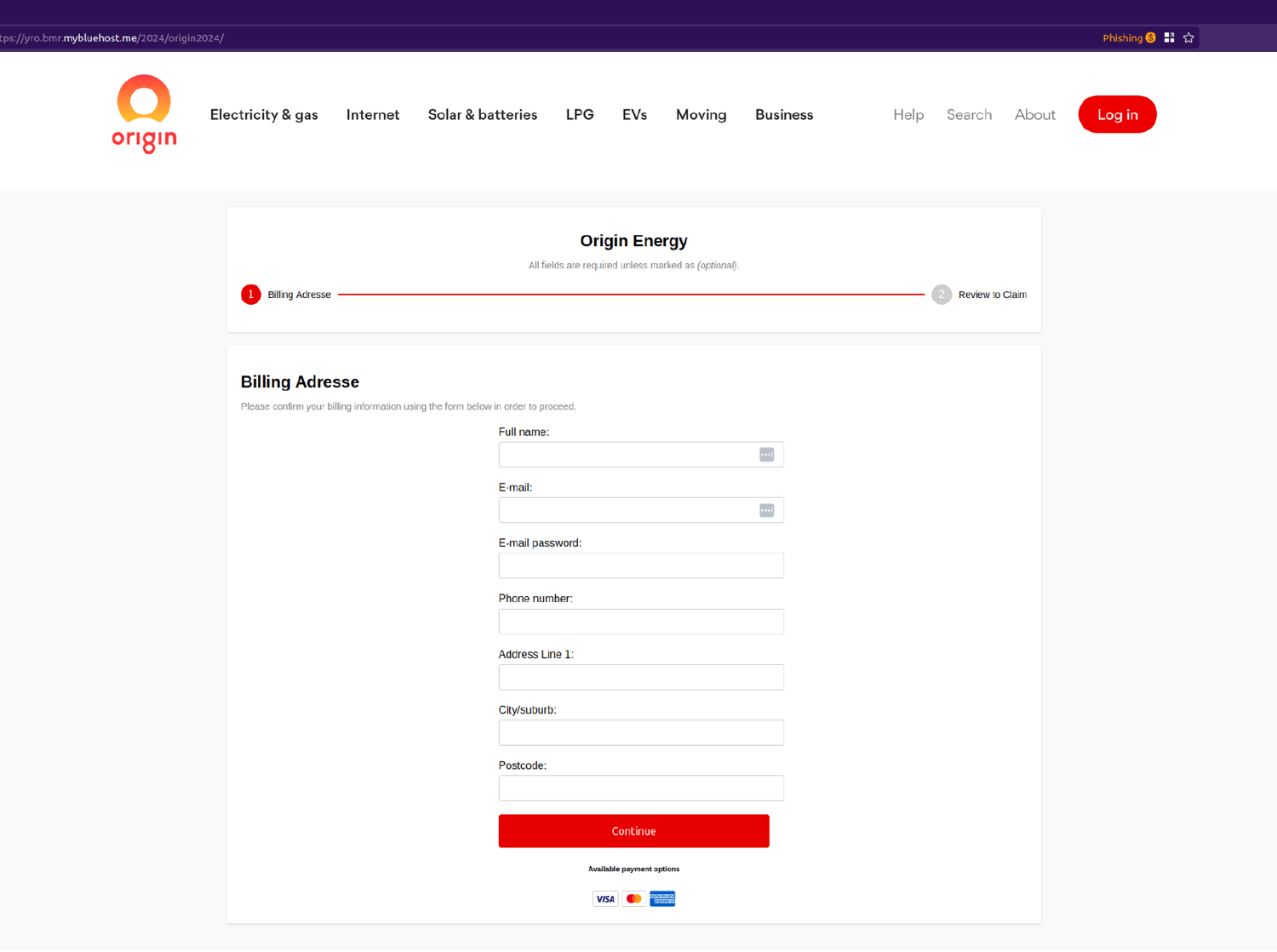 Origin Energy Bill, Refund Scam