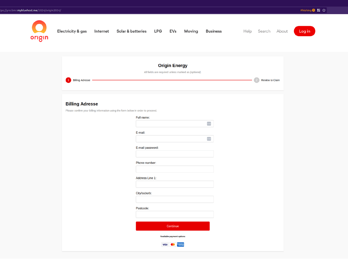 Origin Energy Bill, Refund Scam