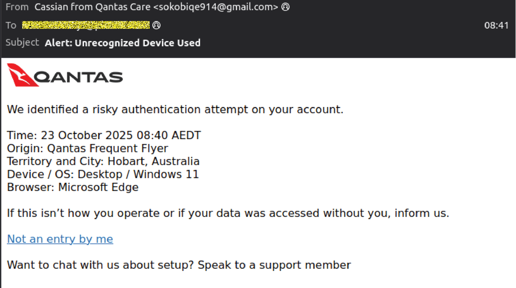 Qantas Phishing Scam Targets Frequent Flyers