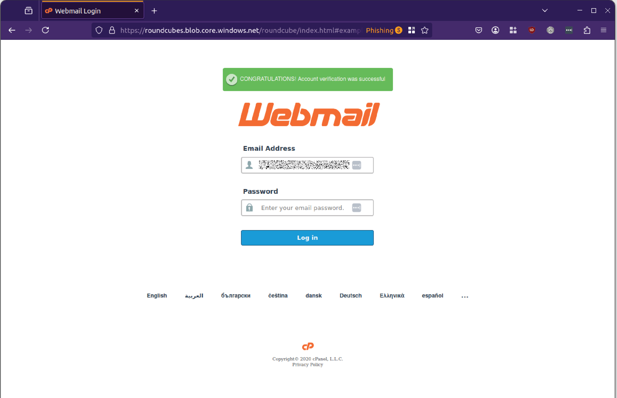 Phishing Alert: Fake Webmail Login Page