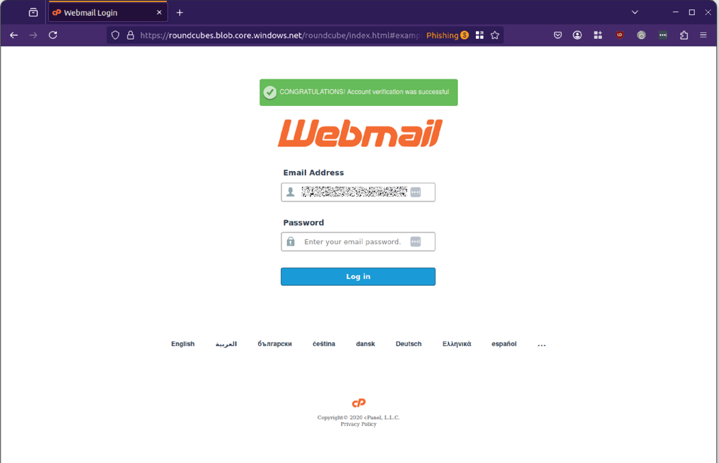 Phishing Alert: Fake Webmail Login Page