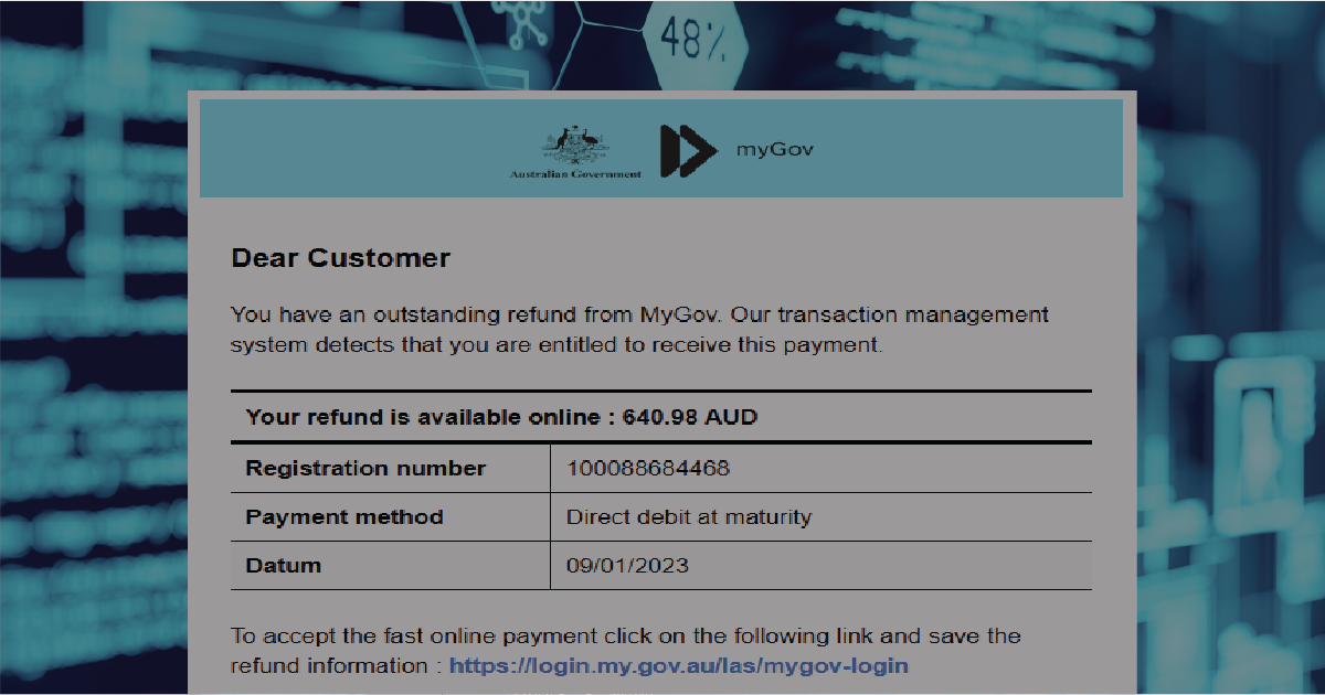 New Scam Email Promises myGov Refund of $640.98