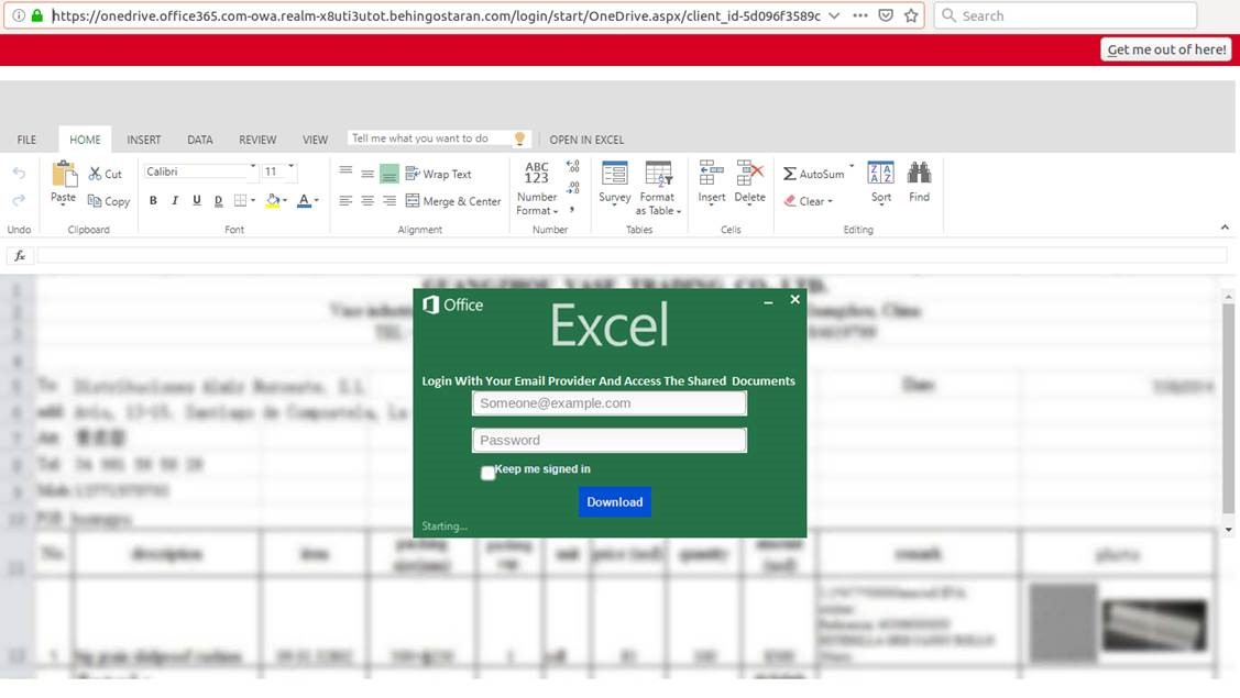 Watch Out: BSC report email links to Excel-branded phishing page