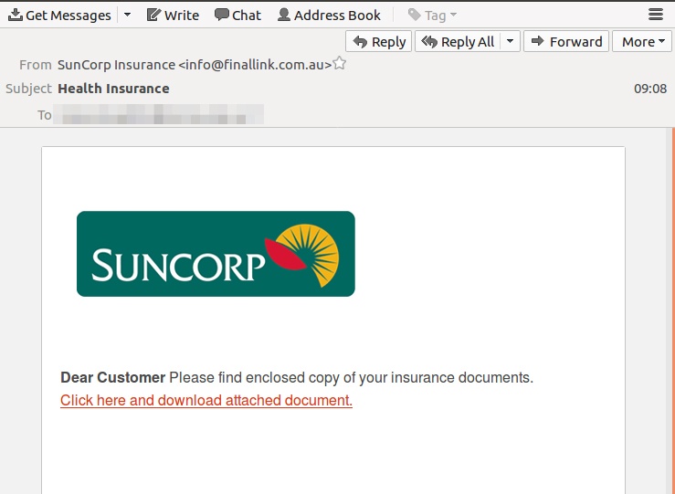 Alert: Fake Suncorp ‘Insurance Documents’ Email Scam