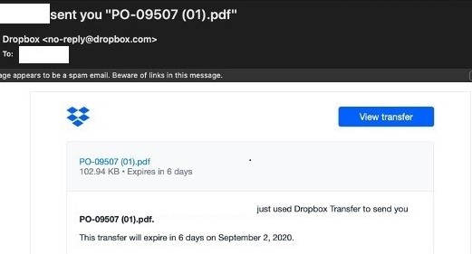 Cybercriminals continue using compromised Dropbox accounts to send scam ...