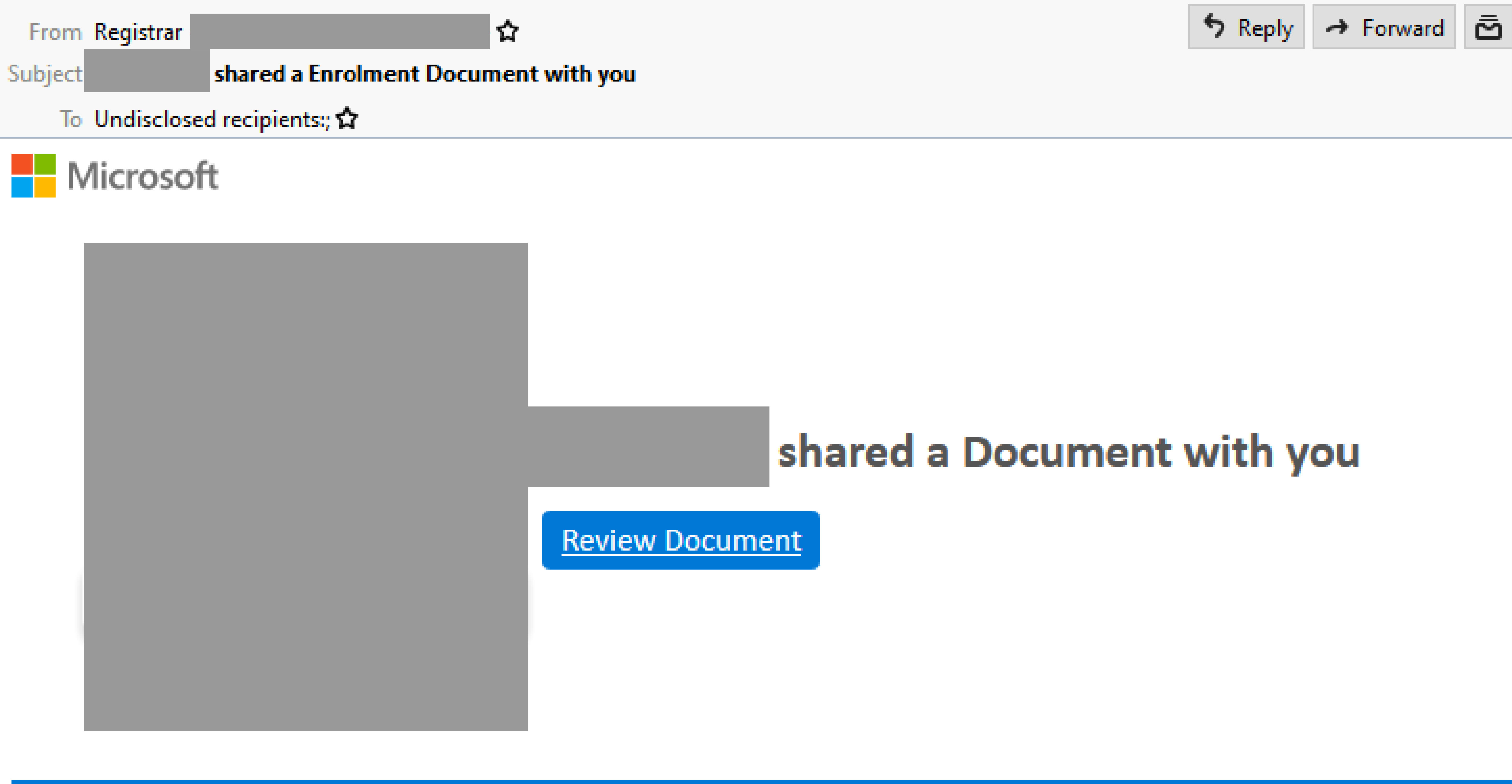 Alert: Phishing email sent via compromised account exploits Microsoft ...