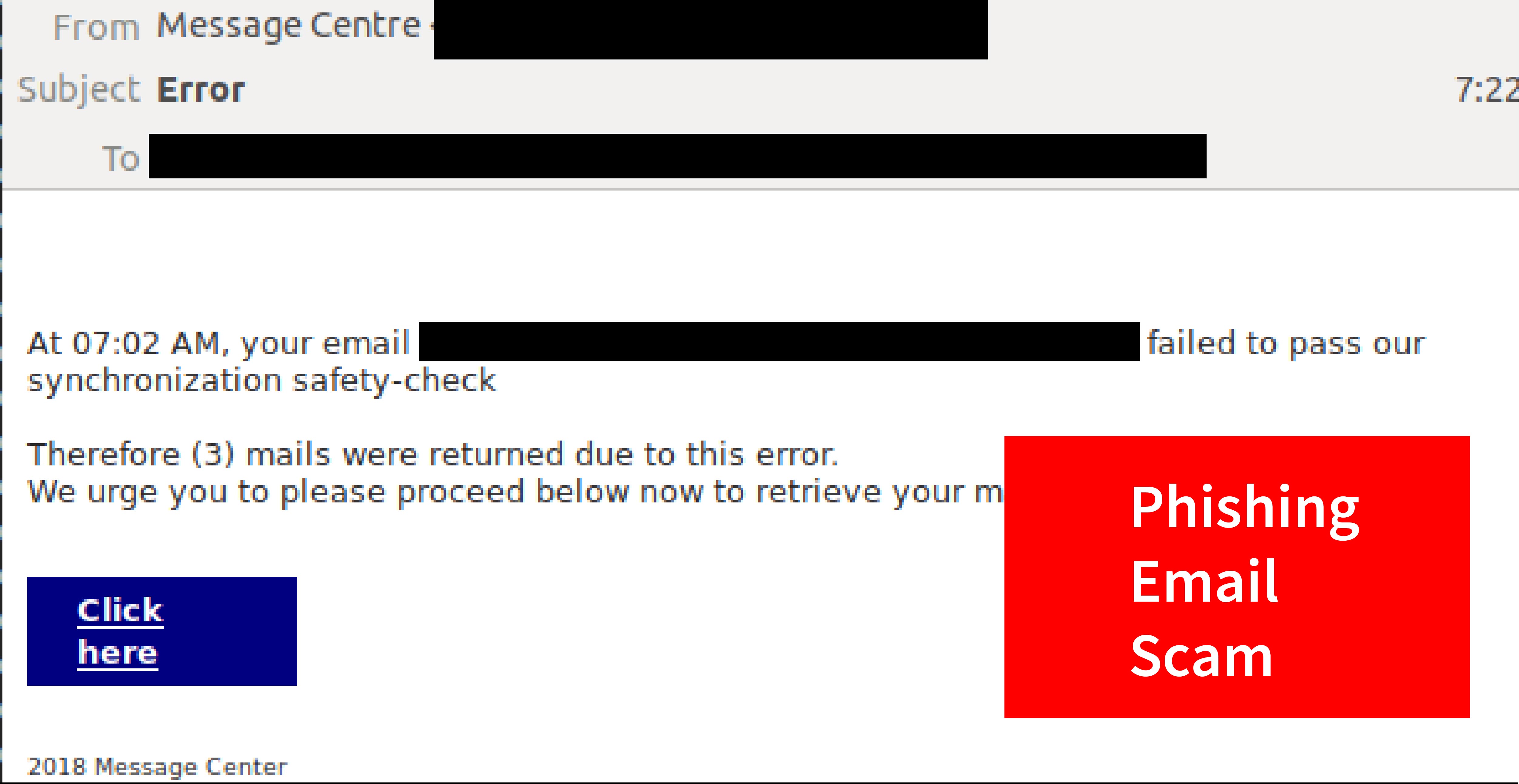 Phishing email scam claims incoming messages were ‘returned’