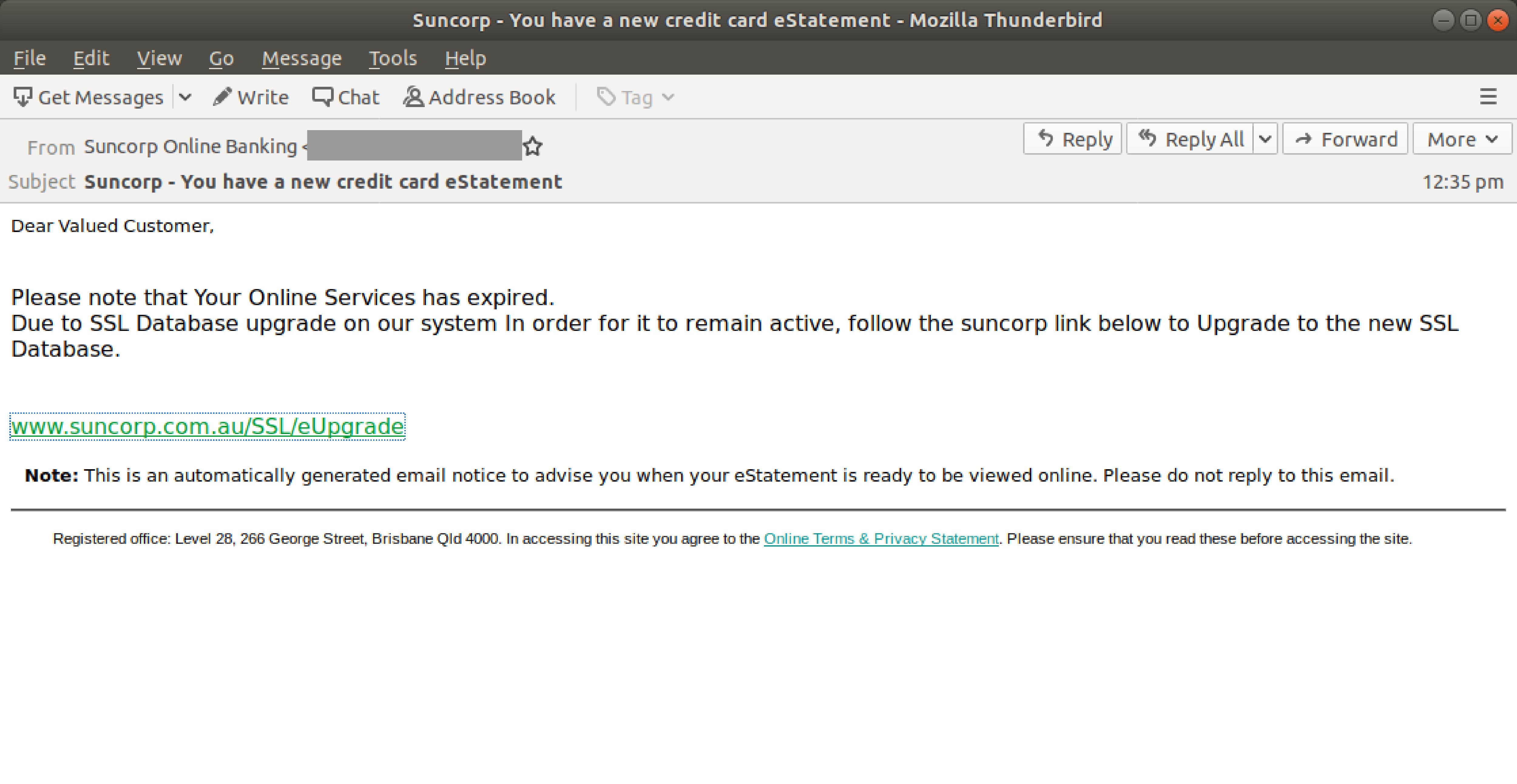 Suncorp impersonated in phishing email scam; recipients asked to ...