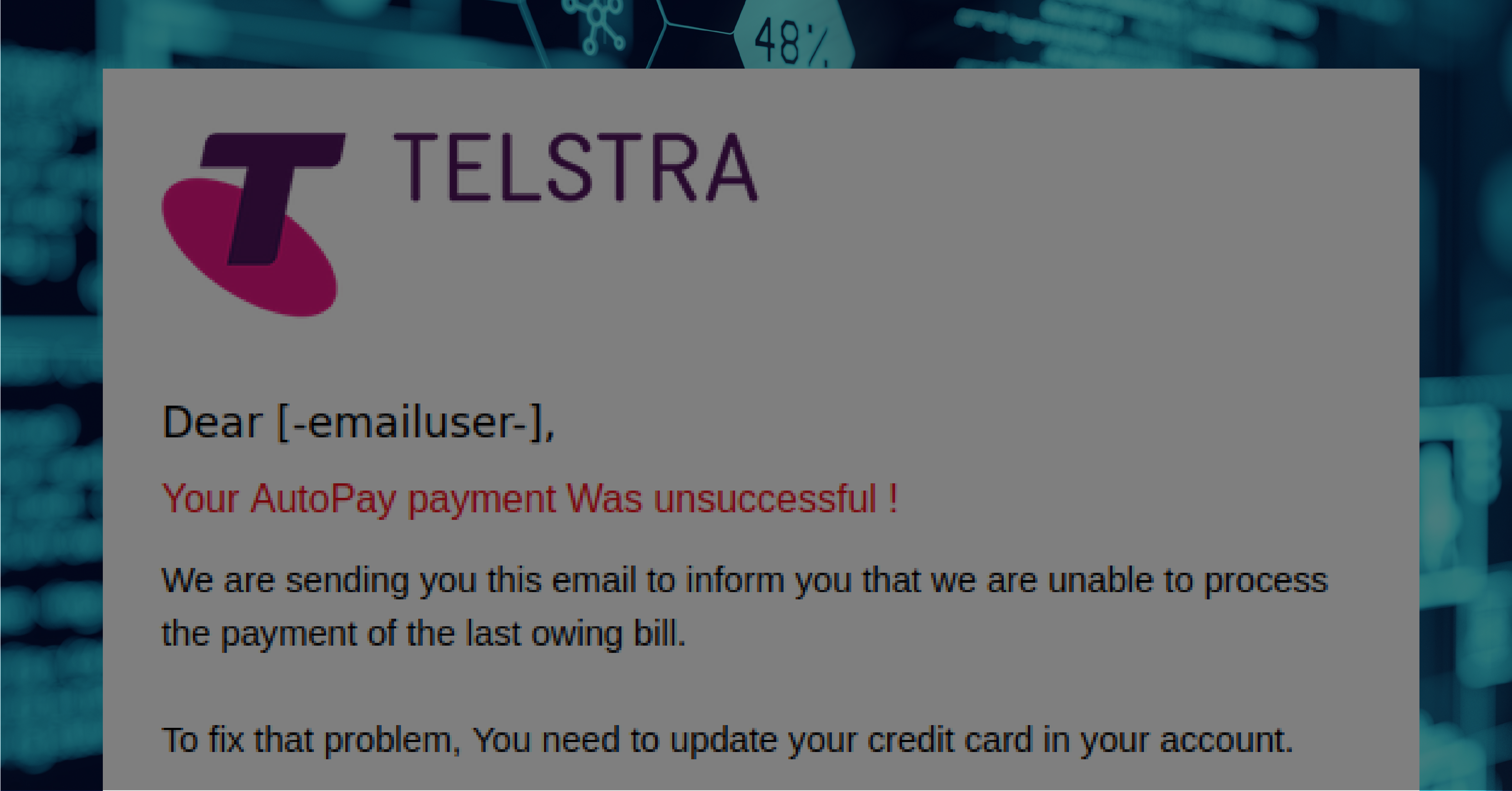 Telstra Customers Warned of “Unsuccessful Payment” In New Scam